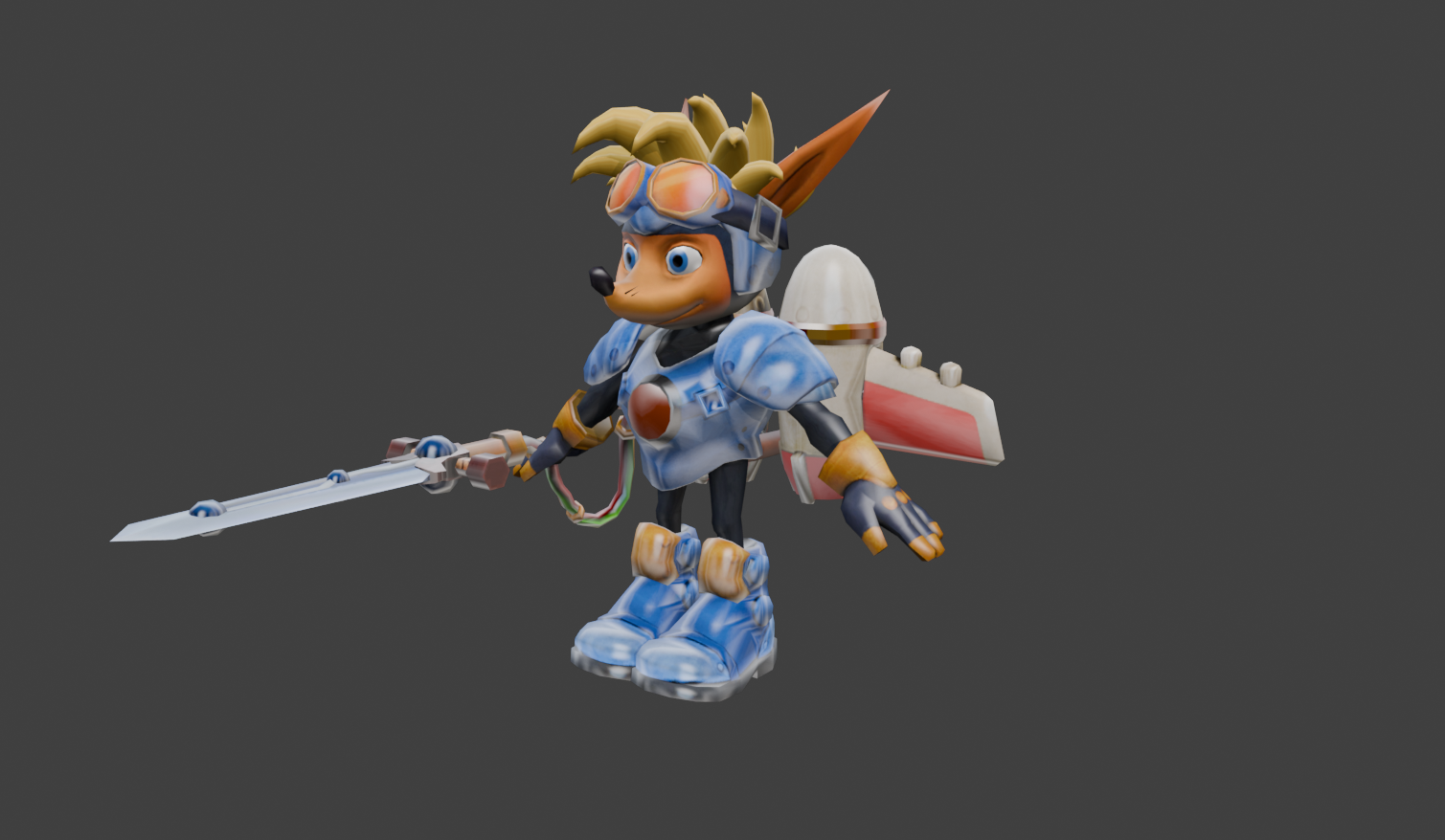 SFMLab • Sparkster Model - Rocket Knight 2010 (Gen VII Consoles)